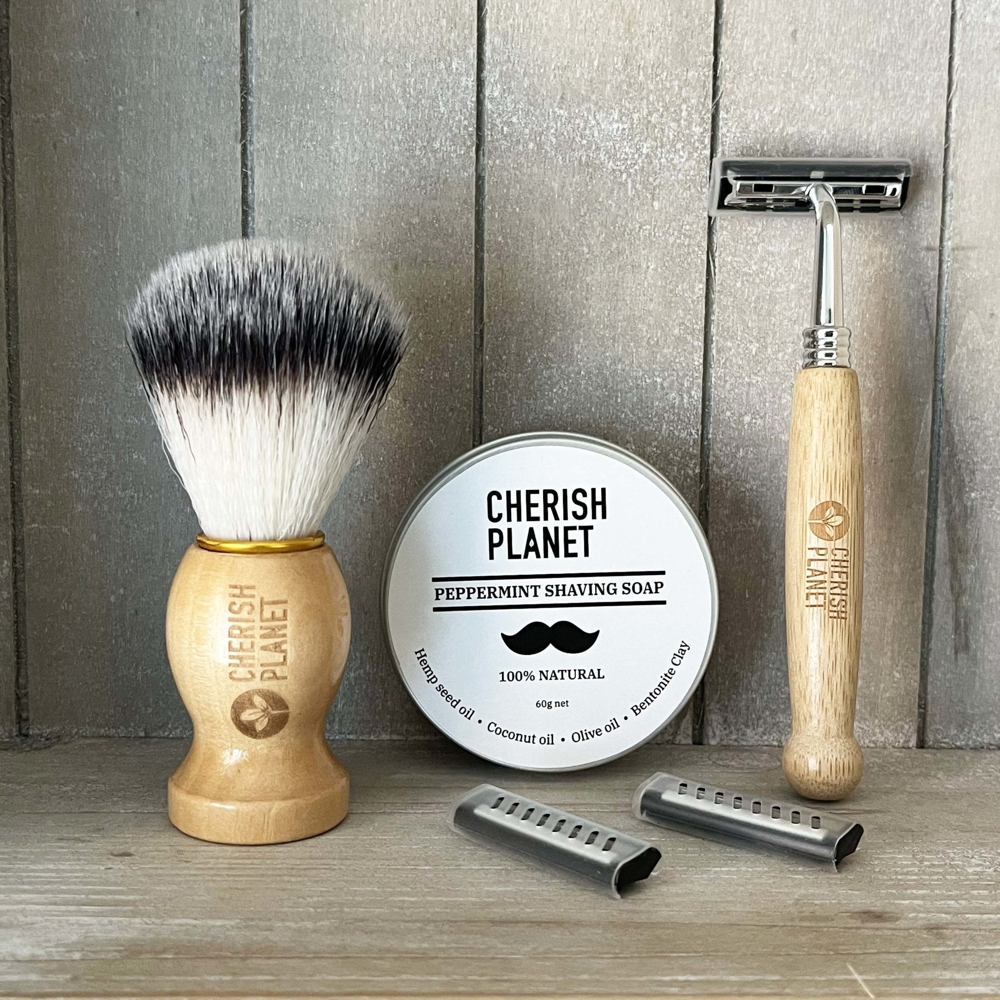 Bamboo Razor Shaving Kit Including Razor, Shaving Soap & Shaving Brush ...